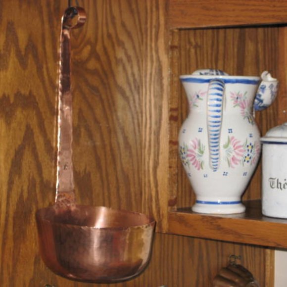 Antique | Accents | Antique French Copper Hammered Ladle Dipper Early ...